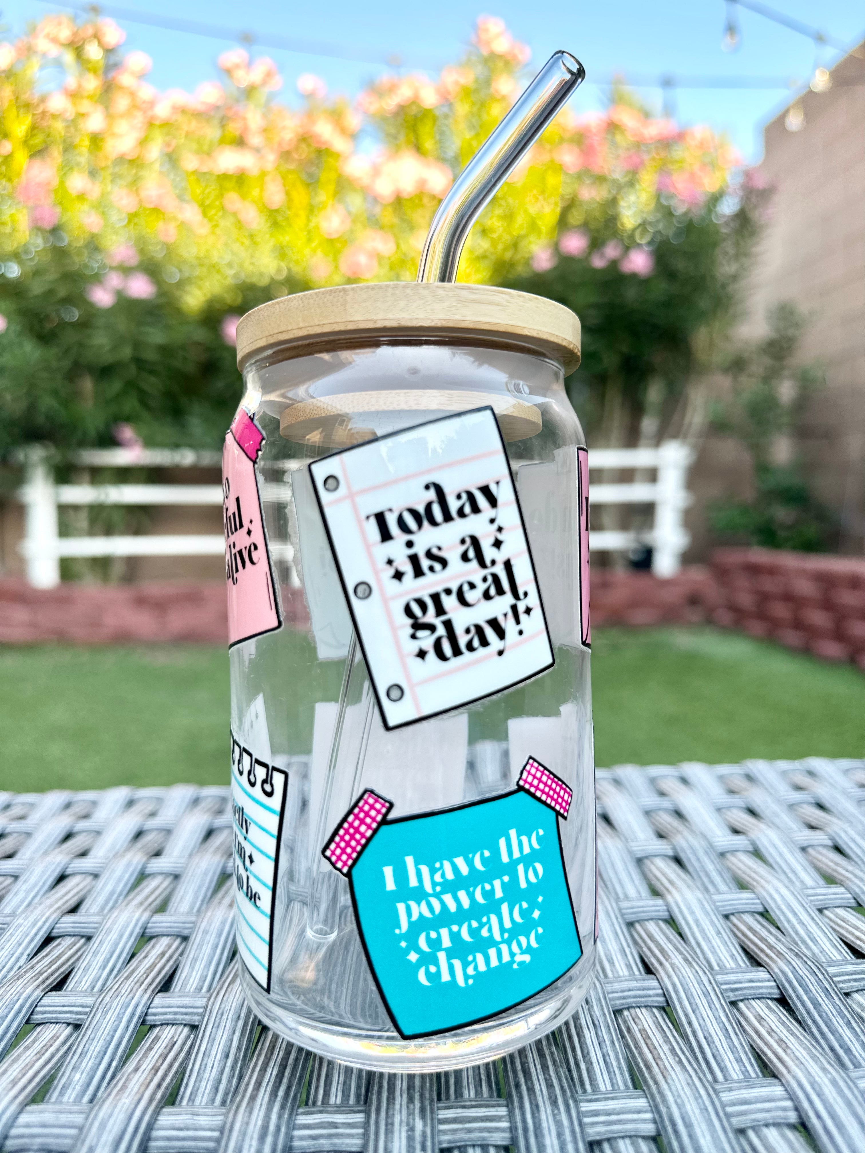 AFFIRMATION STICKY NOTES CAN GLASS – Blue Hearts Designs