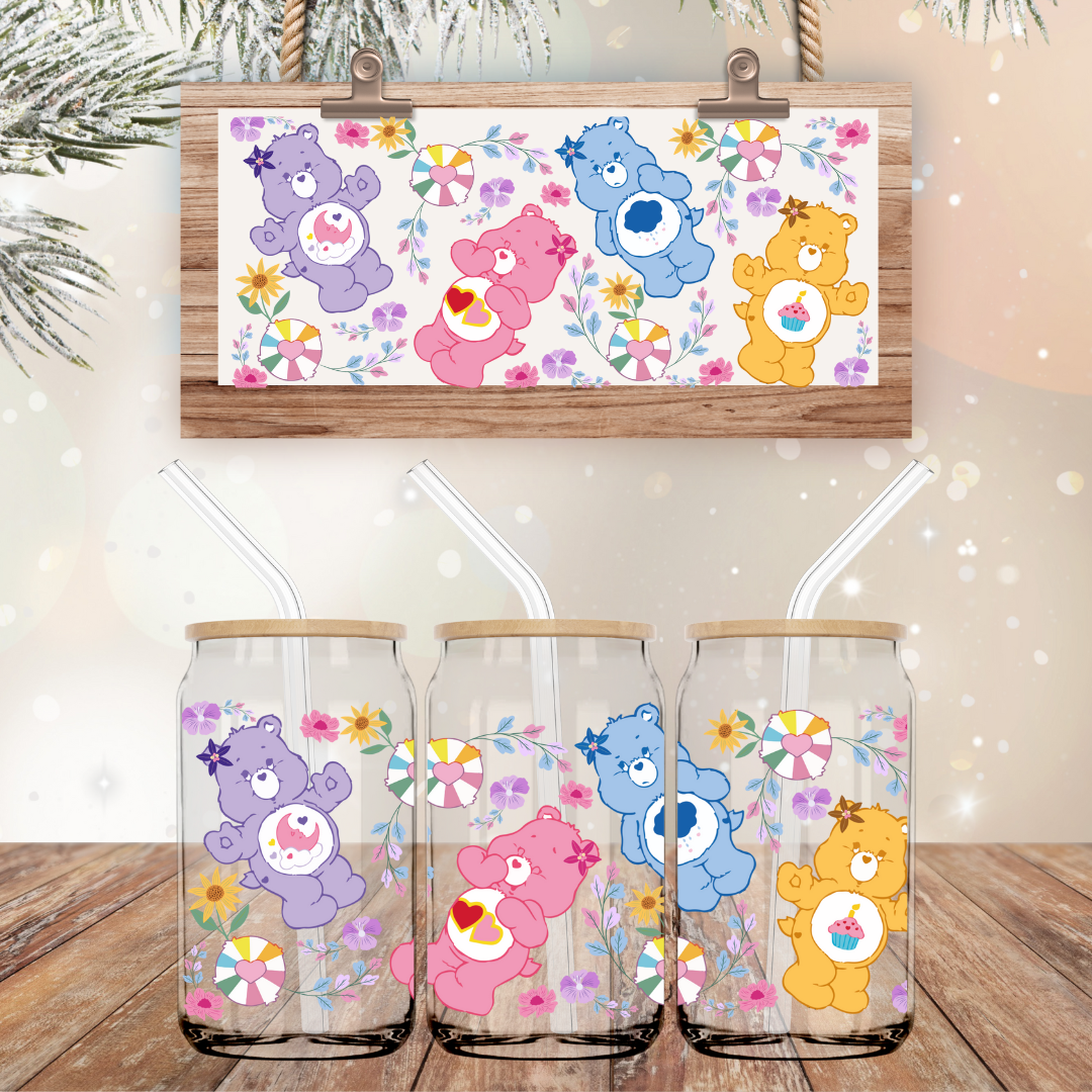 16 OZ SPRING BEARS UV DTF WRAP – Blue Hearts Designs